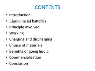 liquid metal battery | PPTX