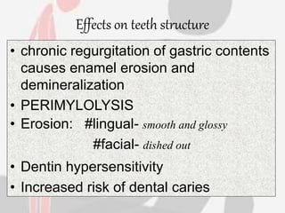 Oral manifestations of eating disorders | PPTX
