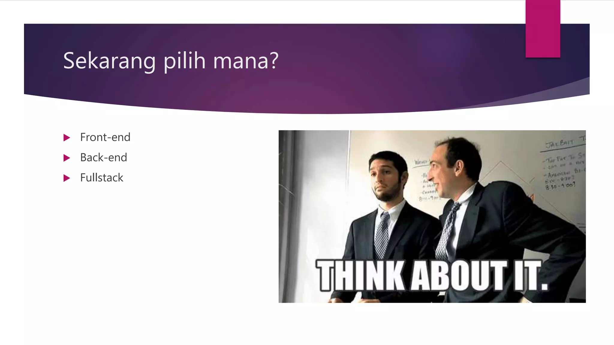 Dasar fronte-end vs back-end Developer | PPTX