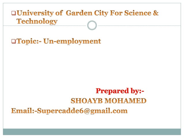 UN-EMPLOYMENT | PPTX