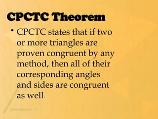 Proving Congruent Triangles using Two Way Table | PPT
