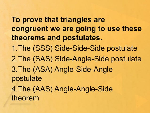 Proving Congruent Triangles using Two Way Table | PPT