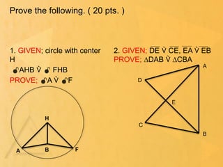 Proving Congruent Triangles using Two Way Table | PPTX