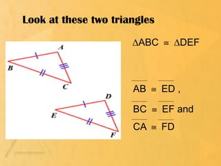 Proving Congruent Triangles using Two Way Table | PPTX