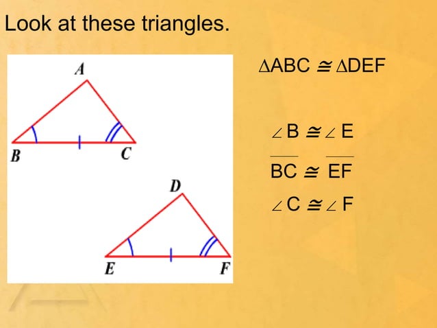 Congruent Triangles | PPTX | Physics | Science