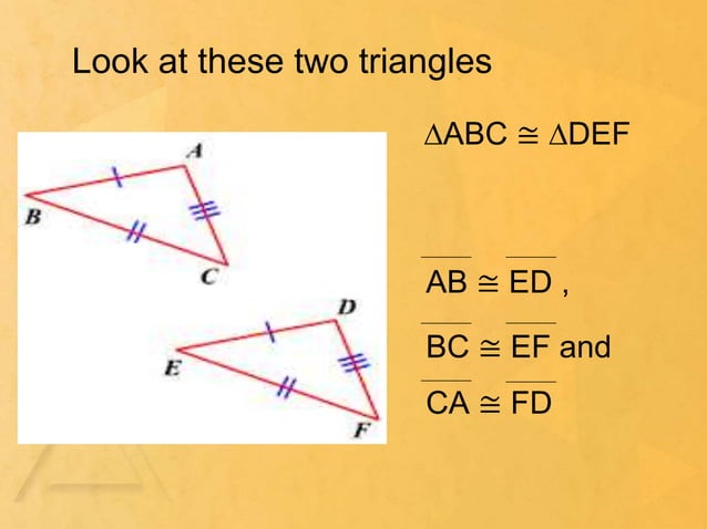 Congruent Triangles | PPTX | Physics | Science