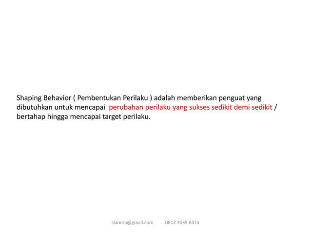 membentuk perilaku - shaping behavior | PPTX