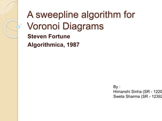 A sweepline algorithm for Voronoi Diagrams | PPTX