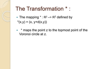 A sweepline algorithm for Voronoi Diagrams | PPTX