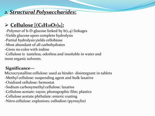 Presentation on polysaccharides | PPTX | Chemistry | Science