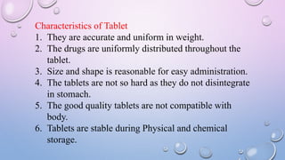 Pharmaceutics and Tablet | PPTX