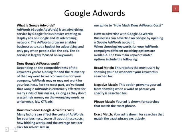 Google Adwords | PPT