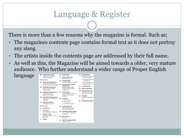 Contents page analysis 2 | PPTX