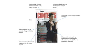 cover and contents page analysis | PPTX