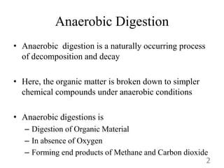 Anaerobic Digester | PPTX | Chemistry | Science