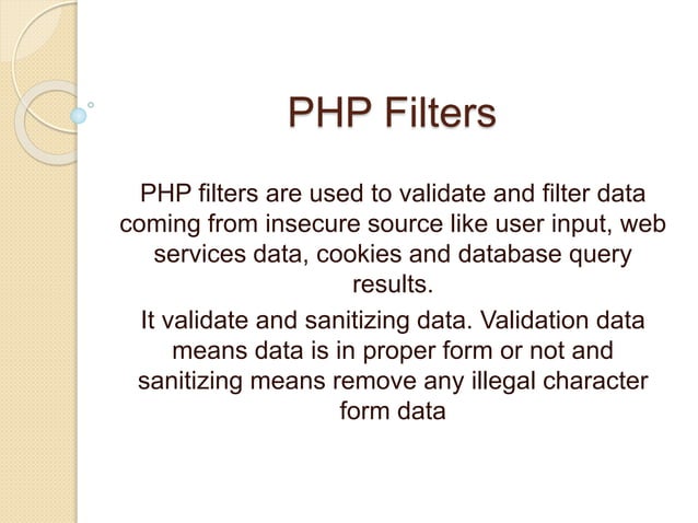 PHP filter | PPT