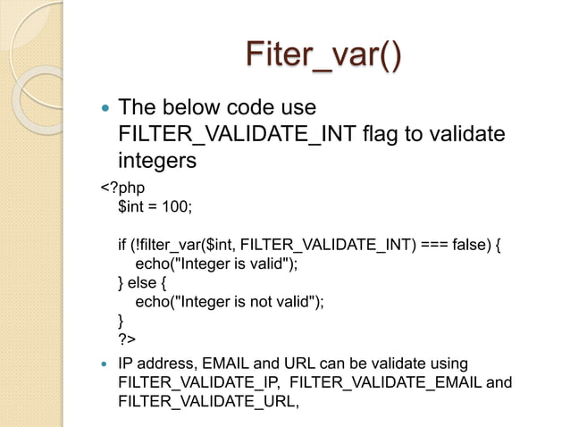 PHP filter | PPT