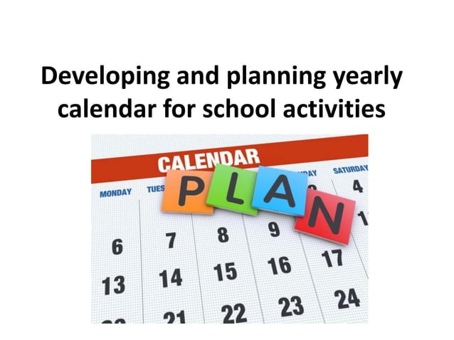 Yearly School Calendar | PPT