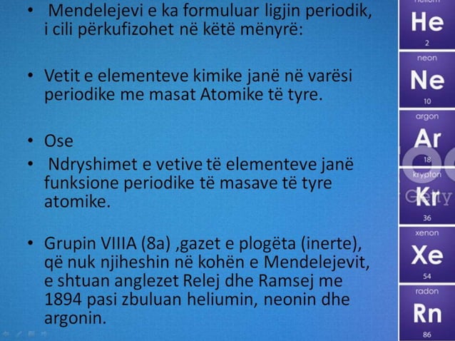 Kimi - Sistemi Periodik