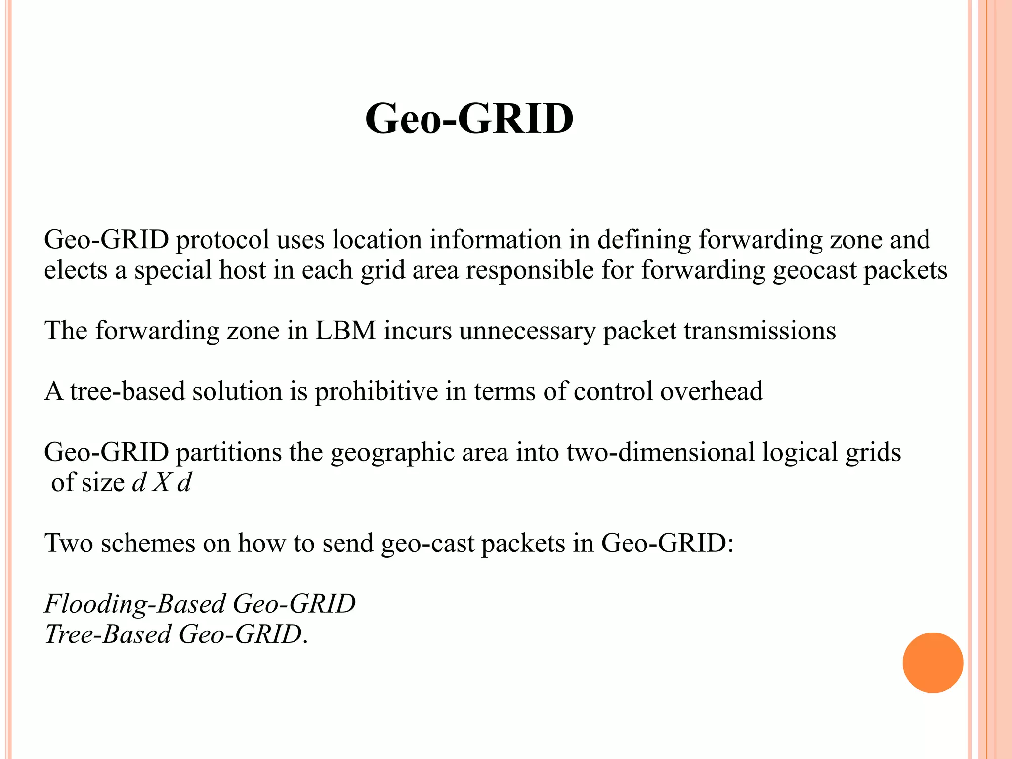 Geo Cast Routing Protocol Pptx Computer Networking Computing