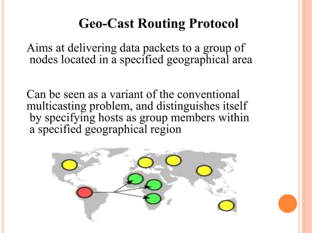 Geo Cast Routing Protocol Pptx Computer Networking Computing