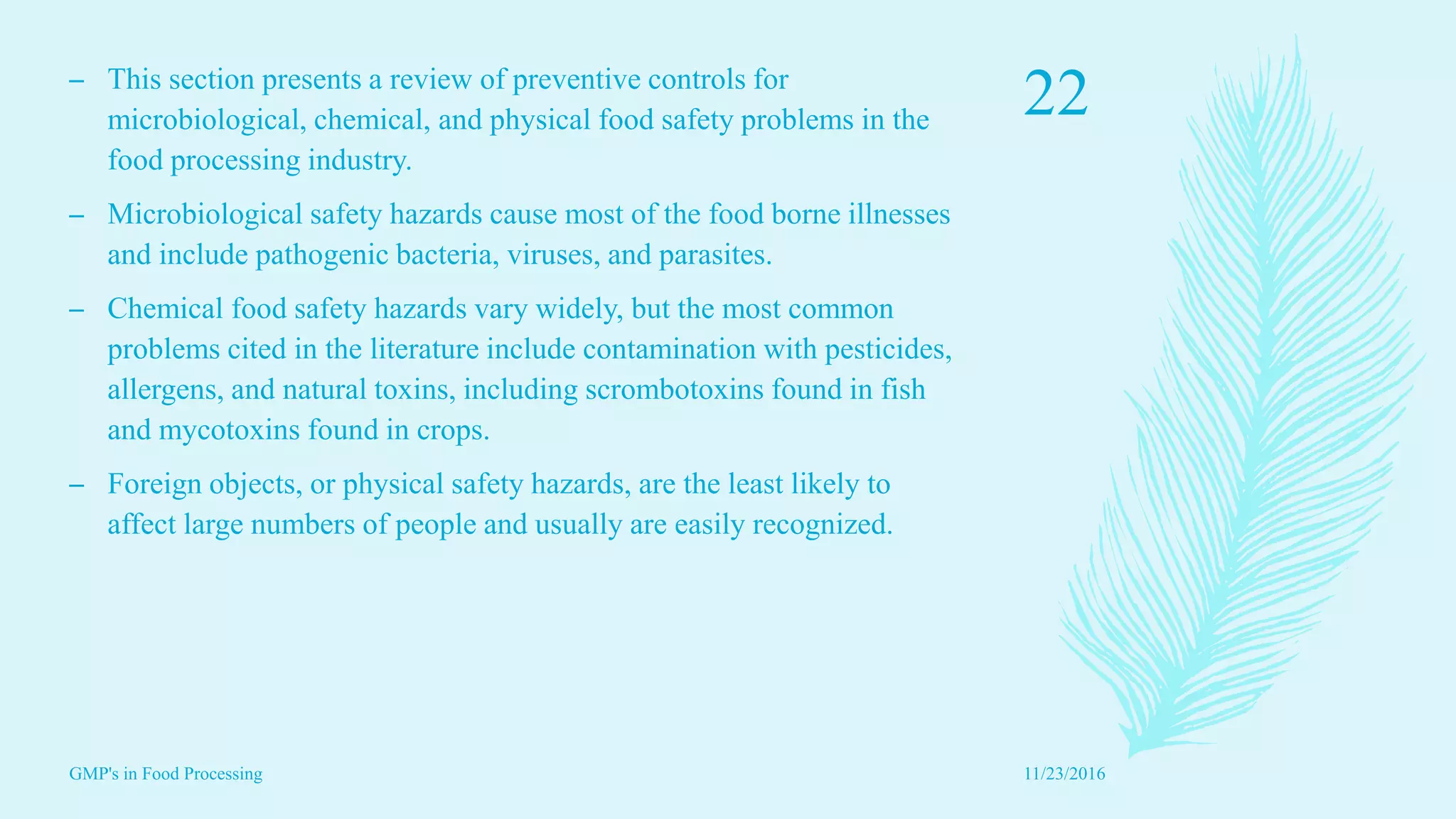 Good Manufacturing Practices in Food Processing | PPTX