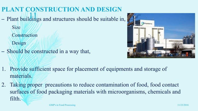 Good Manufacturing Practices in Food Processing | PPTX