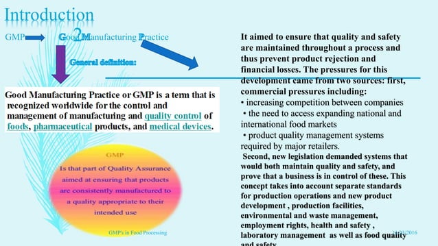 Good Manufacturing Practices in Food Processing | PPTX