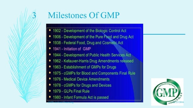 Good Manufacturing Practices in Food Processing | PPTX