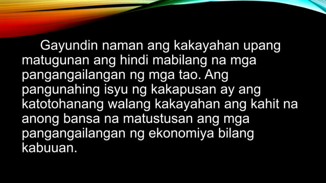 Kakapusan at Kakulangan | PPTX