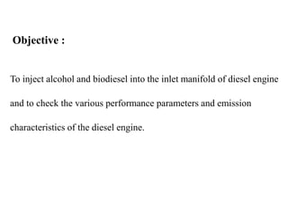 alcohol injection in biodiesel fueled diesel engines | PPT