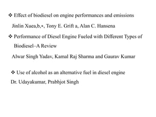 alcohol injection in biodiesel fueled diesel engines | PPT