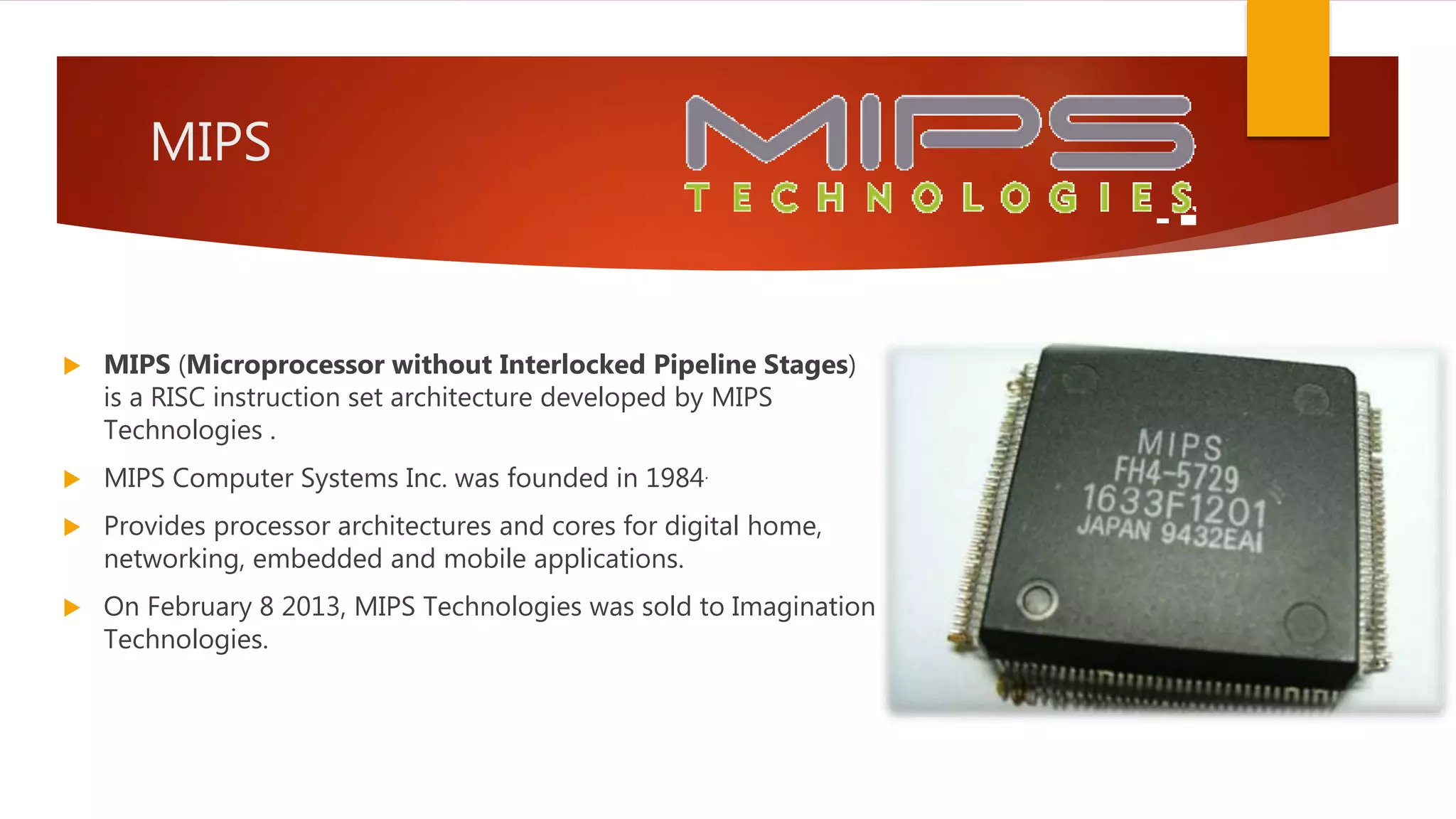 CPU Architectures for Mobile Phone Devices | PPTX