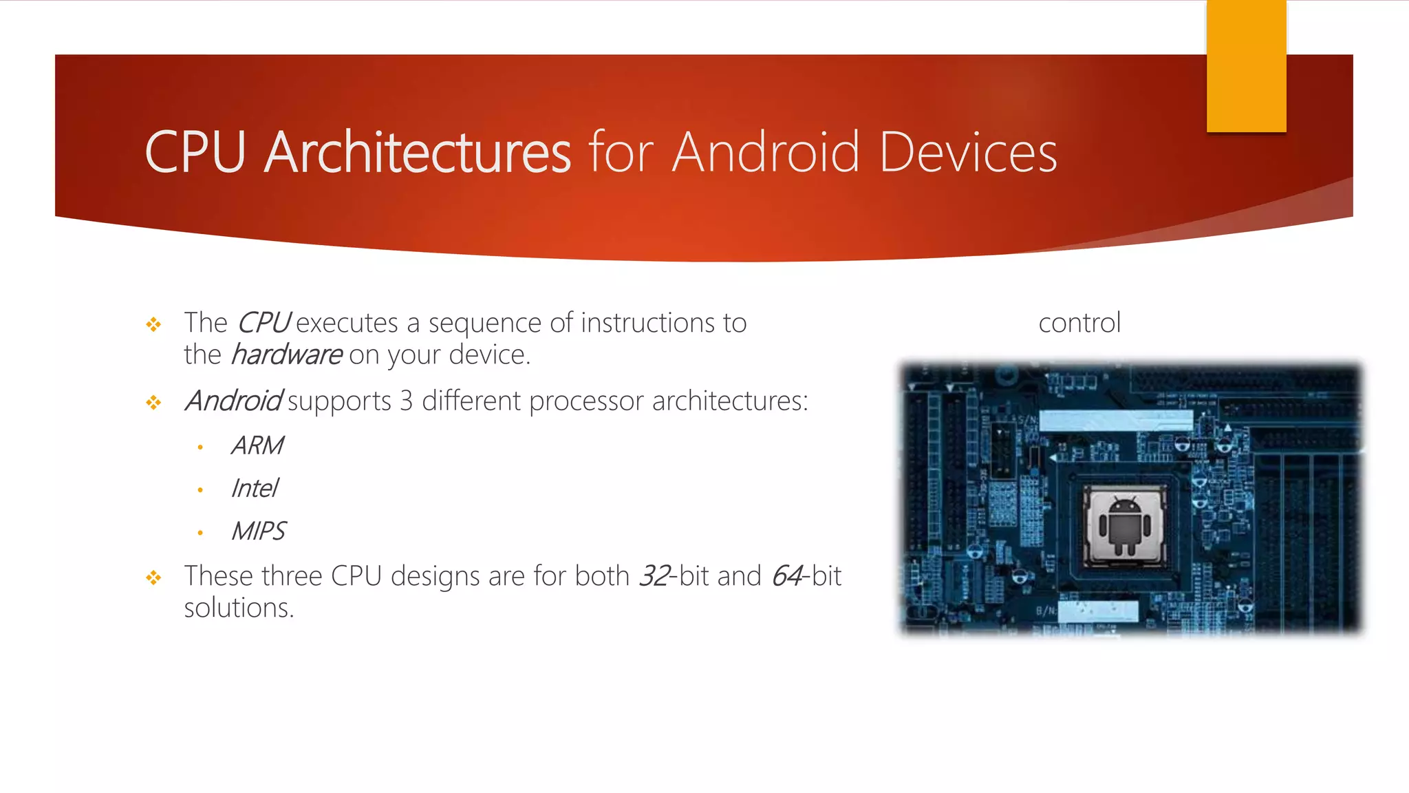 CPU Architectures for Mobile Phone Devices | PPTX