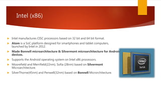 CPU Architectures for Mobile Phone Devices | PPTX