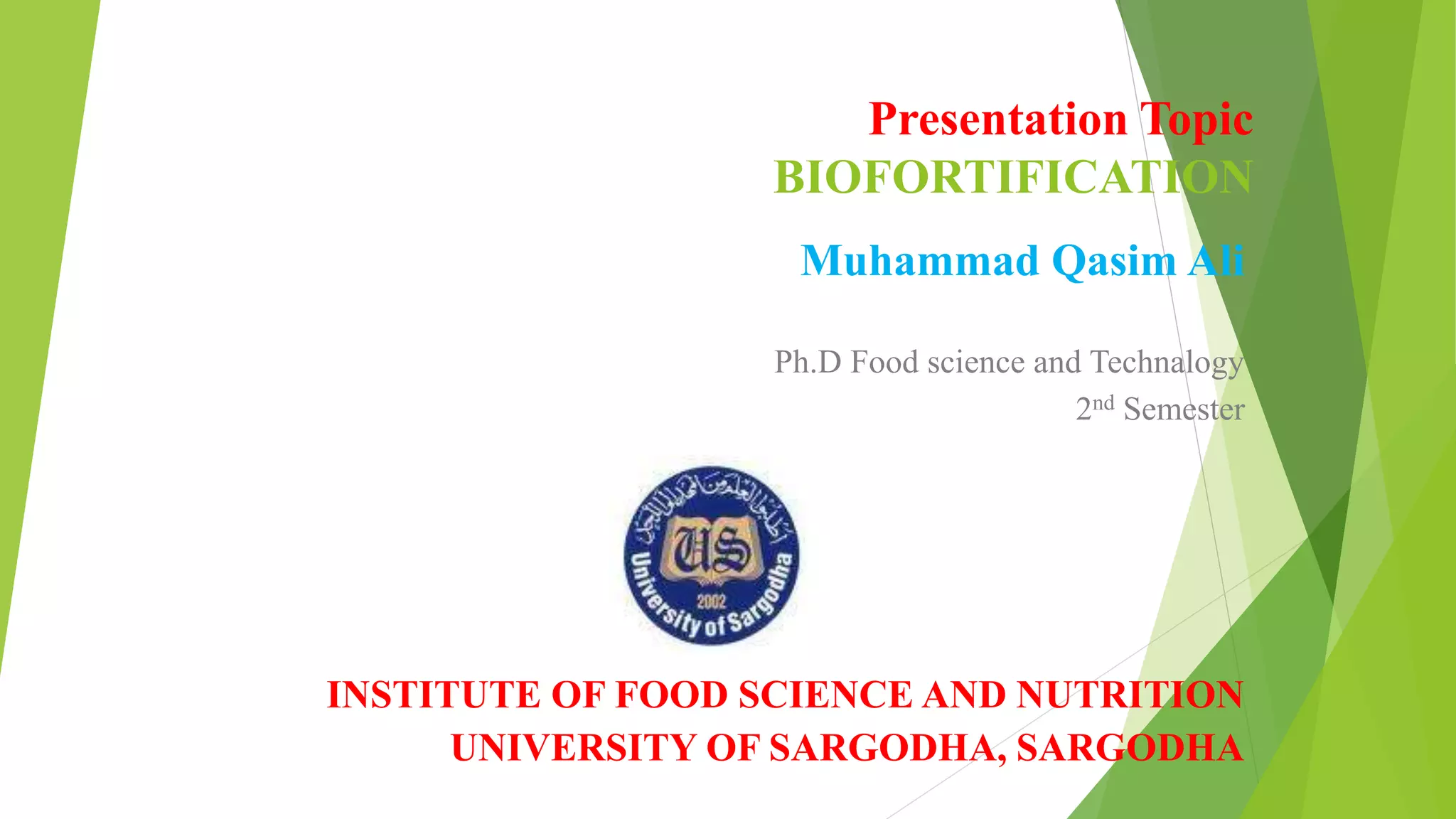 BIOFORTIFICATION | PPTX
