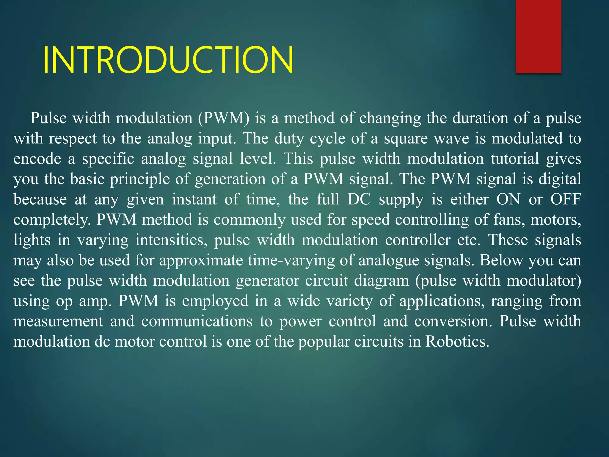 Pulse width modulation (PWM) | PPTX