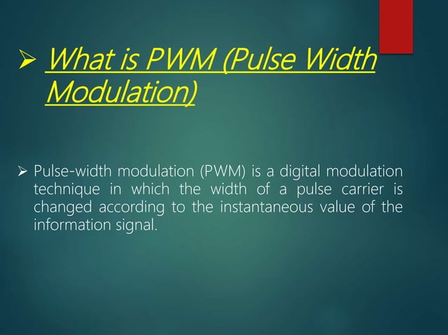 Pulse width modulation (PWM) | PPTX | Digital Audio | Computer Software and Applications