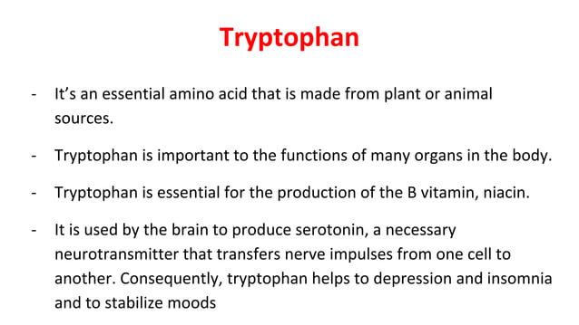 Tryptophan presentation metabolism Mbbs RUD | PPT