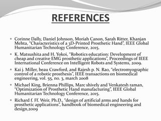 Bioelectric Prosthesis Modelling using 3D-Printing | PPTX