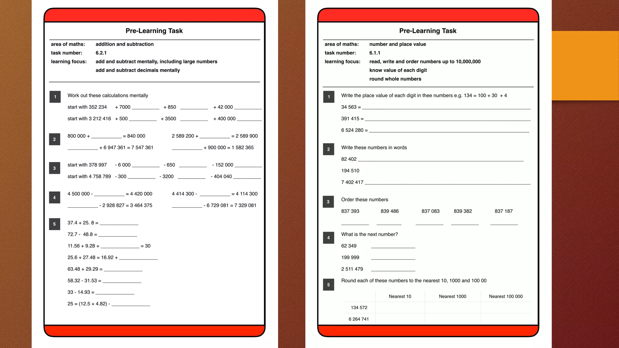 pre-learning in maths - 32 short tasks for year initially | PPT