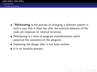 Code Smells and Its type (With Example) | PDF