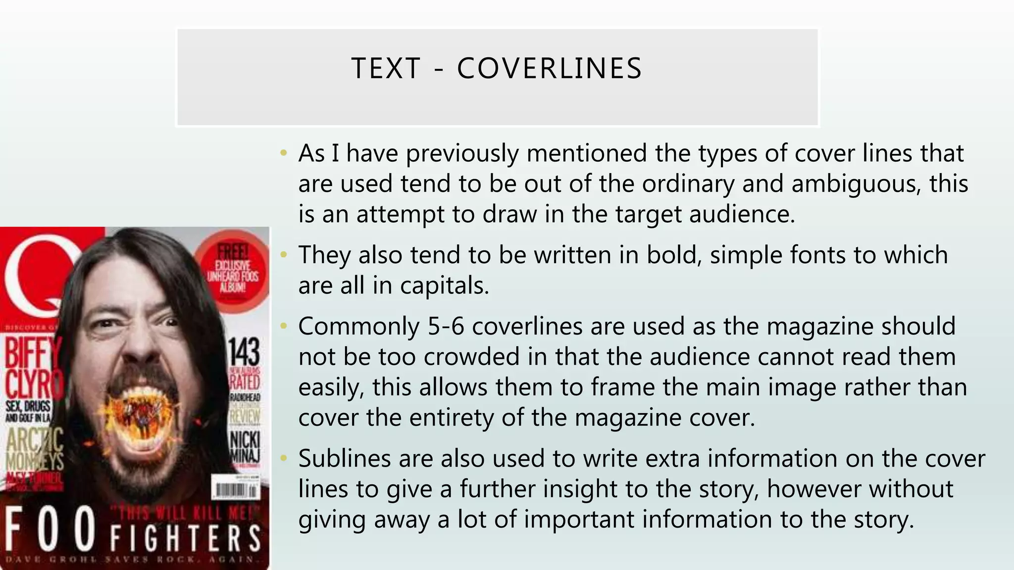 ancillary research - music magazine cover | PPTX