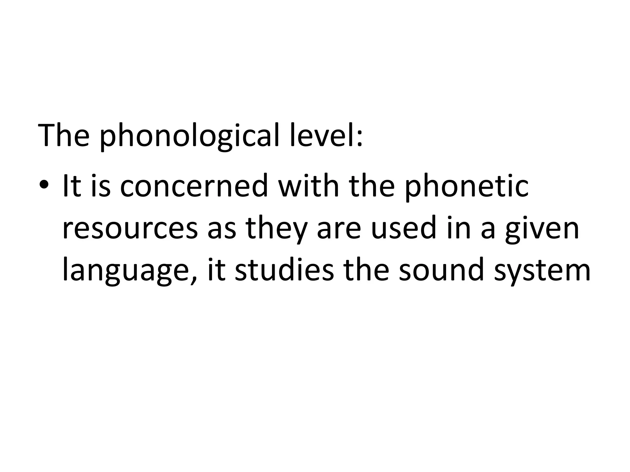 phonological and Graphological level | PPT