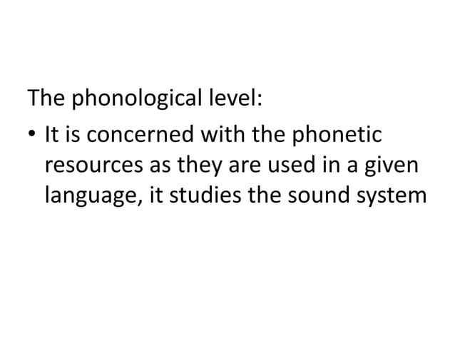 phonological and Graphological level | PPT