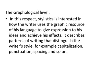 phonological and Graphological level | PPT