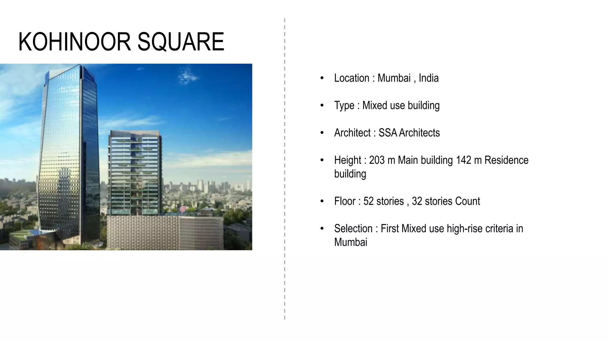 KOHINOOR SQUARE (High Rise Mixed use building) - Mumbai Case Study By ...