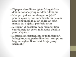Penulisan Objektif PdPc | PPTX