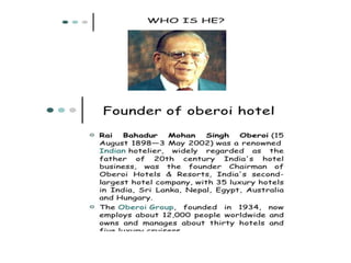 the oberoi hotels | PPT