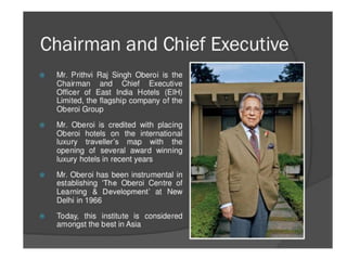 the oberoi hotels | PPTX